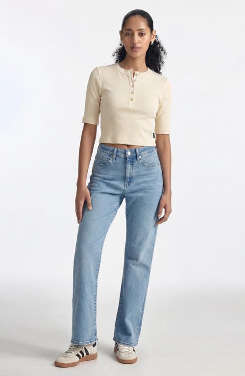 BROOKLYN INDUSTRIES Brooklyn Industries Cropped Ribbed Henley Top